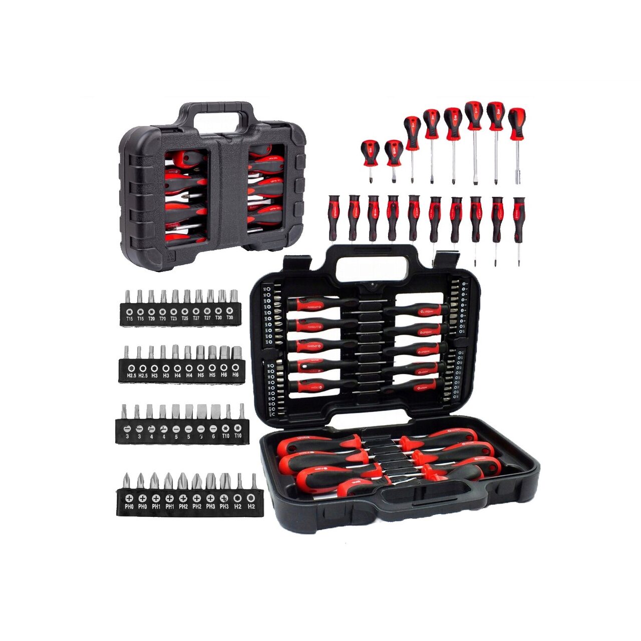 Set surubelnite cu varf magnetic si biti, 58 piese, Silver - POWERX.RO